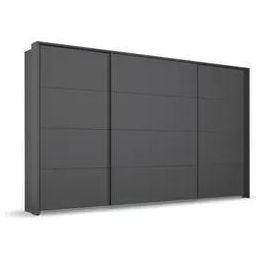 Schwebetürenschrank Rauch "Kleiderschrank Schrank Garderobe OTELI inkl. 3 Innenschubladen", grau (graumetallic), B:323cm H:233cm T:68cm, Holzwerkstoff, Schränke, inkl. Passepartout optional mit Beleuchtung