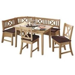 Eckbankgruppe MASSIVLINE & MORE "Bodensee", braun (buche massiv natur lackiert, buche massiv natur lackiert, buche massiv natur lackiert), B:137,18cm H:87cm T:52cm, Holz teilmassiv, Sitzmöbel-Sets