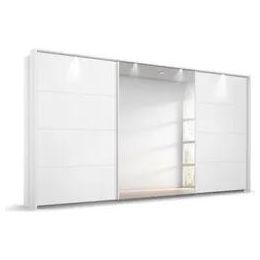 Schwebetürenschrank Rauch "Kleiderschrank Schrank Garderobe OTELI inkl. 3 Innenschubladen", weiß, B:368 H:214 T:68, Holzwerkstoff, Schränke, mit Mittelspiegel und Passepartout optional mit Beleuchtung