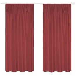Vorhang HOME BASICS "MAITE" Gr. 2, rot (bordeaux), B:135cm H:175cm, Polyester, Gardinen