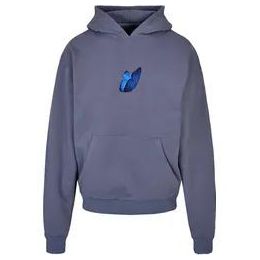 Mister Tee Sweatshirt MISTERTEE "MisterTee Unisex Le Papillon Heavy Oversize Hoody", Herren, Gr. XL, blau (vintageblau), 100% Baumwolle, bedruckt, Sweatshirts