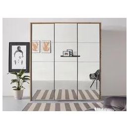 Schwebetürenschrank Rauch "Kleiderschrank Schrank Garderobe OTELI inkl. 3 Innenschubladen", braun (eiche artisan), B:211cm H:233cm T:68cm, Holzwerkstoff, Schränke, mit Spiegelfront und Passepartout optional mit Beleuchtung