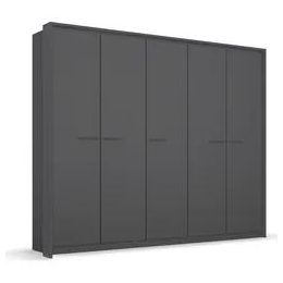 Drehtürenschrank Rauch "Kleiderschrank Schrank Garderobe Wäscheschrank Ankleide OTELI", grau (graumetallic), B:230cm H:212cm T:58cm, Holzwerkstoff, Schränke, inkl. Passepartout optional mit Beleuchtung