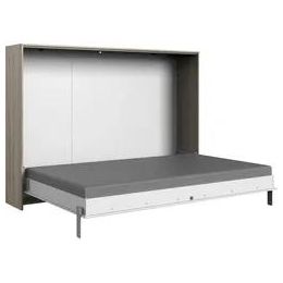Schrankbett wimex "Juist Schrankklappbett Gästebett", weiß (san remo eiche nachbildung), H:154cm, Schrankbetten, horizontal klappbar, 3 Liegeflächen, mit Lattenrost, Made in Germany