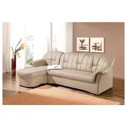 Ecksofa DOMO collection "Papenburg, zeitlose Rückensteppung, elegante Formensprache, L-Form", beige (natur), B:235cm H:84cm T:140cm, Kunstleder SOFTLUX;Luxus-Microfaser (100% Polyester);Struktur ( 90% Polyester, 10% Polyacryl);Microfaser PRIMABELLE (100% Polyester), Sofas, in großer Farbvielfalt, wahlweise mit Bettfunktion