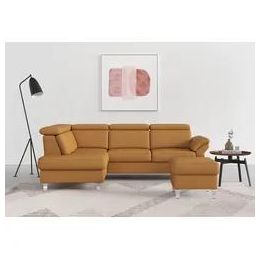 Sit & More Ecksofa SIT & MORE "Arngast L-Form", gelb (curry), B:245cm H:84cm T:194cm, Sofas, inklusive Kopfteilverstellung und Federkern
