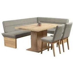 Eckbankgruppe Home Affaire "Beluna + Cross Essecke Sitzgruppe Eckbank Küchenbank BESTSELLER", braun (latte,), B:210cm H:89cm T:169cm, FSC-zertifizierter Holzwerkstoff, FSC-zertifiziertes Massivholz, Polyester, Sitzmöbel-Sets, Sitzgruppe Esszimmer Stühle Tisch und Bank bequem gepolstert