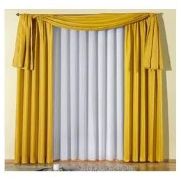Vorhang WIRTH "Janine" Gr. 4, gelb, B:135cm H:245cm, Jacquard, Polyester, Gardinen