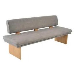 K+w Komfort & Wohnen Polsterbank K+W KOMFORT & WOHNEN "Longbeach", grau (hellgrau 83), B:204cm H:89cm T:71cm, Sitzbänke, Spitzkissenoptik im Sitz, wahlweise in der Breite 204cm oder 224cm