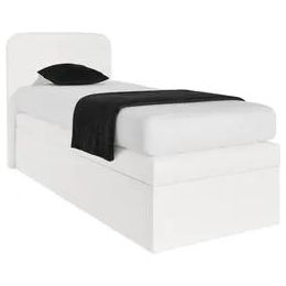 Boxspringbett, weiß, B:105cm L:212cm, Box und Kopfteil: Microvelours (100% Polyester) oder Kunstleder (Polyurethan);Bezug der Obermatratze: 100% Polyester, Westfalia Schlafkomfort, Komplettbetten, Boxspringbett, wahlweise mit Bettkasten