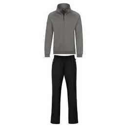 Jogginganzug TRIGEMA "TRIGEMA Jogginganzug", Herren, Gr. XL, grau (taupe, melange), 70% Baumwolle, 30% Polyester, Sportanzüge