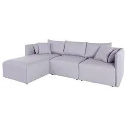 Ecksofa Andas "Nöre L-Form", grau (hellgrau), B:262cm H:74cm T:172cm, Samtoptik (100% Polyester);Struktur (100% Polypropylene);Webstoff (100% Polyester);Struktur fein (100% Polyester);Luxus-Microfaser Lederoptik (100% Polyester);Baumwoll-/Leinenmix (60% Baumwolle/40% Leinen), Sofas, 3 Teile, in vielen Bezugsqualitäten und Farben. Modulteile s. "Nöre"