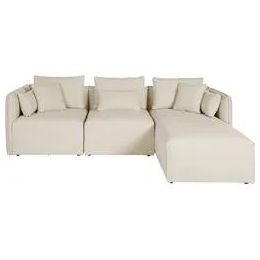 Ecksofa Andas "Nöre L-Form", beige (natur), B:262cm H:74cm T:172cm, Samtoptik (100% Polyester);Struktur (100% Polypropylene);Webstoff (100% Polyester);Struktur fein (100% Polyester);Luxus-Microfaser Lederoptik (100% Polyester);Baumwoll-/Leinenmix (60% Baumwolle/40% Leinen), Sofas, 3 Teile, in vielen Bezugsqualitäten und Farben. Modulteile s. "Nöre"