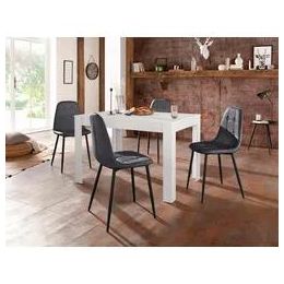 Essgruppe Inosign, schwarz-weiß (weiß, schwarz,), B:120cm, Sitzmöbel-Sets, mit Esstisch 120 cm breit