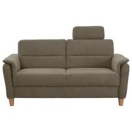 2,5-Sitzer Home Affaire "Palmera, B: 179 cm", grün (oliv), B:179cm H:89cm T:89cm, 100% Polyester;Struktur (100% Polyester);Luxus-Microfaser in Lederoptik (100% Polyester), Sofas, Federkern-Polsterung, Steckvorrichtung für 2 Kopfstützen (optional)