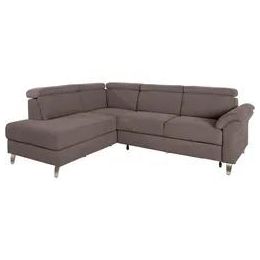 Sit & More Ecksofa SIT & MORE "Arngast L-Form", grau (taupe), B:245cm H:84cm T:194cm, Sofas, inklusive Kopfteilverstellung und Federkern