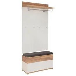 Garderoben-Set Germania "GW-Topix", weiß (weiß, navarra, eiche, nachbildung), Kastenmöbel-Sets, Türen mit Soft-Close-Funktion