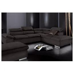 Sit & More Ecksofa SIT & MORE "Alcudia L-Form", schwarz, B:272cm H:73cm T:226cm, 100% Polyester, Sofas, mit Armteilverstellung, optional Kopfteilverstellung und Bettfunktion