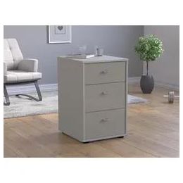Nachtkonsole Wiemann "Rialto", grau (kieselgrau), B:40cm H:64cm T:43cm, Sideboards, in Boxspringhöhe, vormontiert