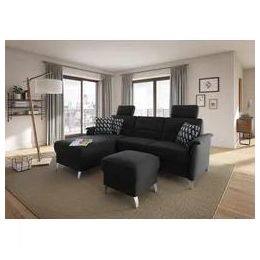 Sit & More Ecksofa SIT & MORE "Palmera L-Form, B: 244 cm", schwarz, B:244cm H:89cm T:163cm, 100% Polyester, Sofas, Federkern, wahlweise mit Bettfunktion und mit/ohne Stauraum