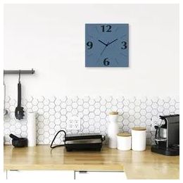 Wanduhr Artland "Uni Trendfarben", blau (niagara, blau), B:30cm H:30cm T:0,3cm, Wanduhren, wahlweise mit Quarz- oder Funkuhrwerk, lautlos ohne Tickgeräusche