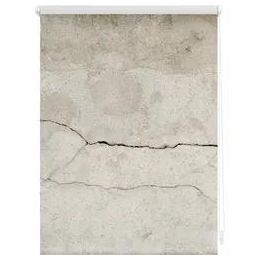 Seitenzugrollo LICHTBLICK ORIGINAL "Klemmfix Motiv Beton" Gr. 5, grau (grau, weiß), B:90cm H:150cm, Polyester, Rollos, bedruckt