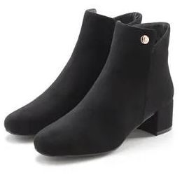 Stiefelette Lascana, Damen, Gr. 40, schwarz, Obermaterial: 100% Textilmaterial. Futter: 100% Textilmaterial. Decksohle: 100% Textilmaterial. Laufsohle: 100% Synthetik, unifarben, Schuhe, mit bequemen Blockabsatz, Ankle Boots, Stiefel VEGAN, Topseller
