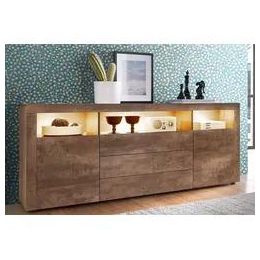 borchardt Möbel Sideboard BORCHARDT MÖBEL "Santa Fe", braun (stahlfarben braun), B:166cm H:72cm T:35cm, Holzwerkstoff, Spanplatte, Sideboards, Breite 166 cm
