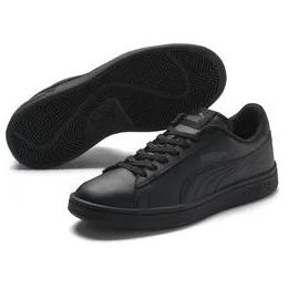 Sneaker Puma "SMASH V2 L JR", Gr. 38,5, schwarz (Puma schwarz, Puma schwarz), Leder, Synthetik, unifarben, Schuhe, für Kinder