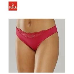 Slip Nuance, Damen, Gr. 44/46, rot (2xrot), Microfaser, Obermaterial: 85% Polyamid, 15% Elasthan, körpernah, Unterhosen, mit Spitzeneinsatz vorne
