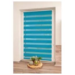 Doppelrollo K-home "Maringa Klemmfix" Gr. 22, blau (petrol), B:65cm H:150cm, Polyester, Rollos, in verschiedenen Größen und 11 Farben erhältlich