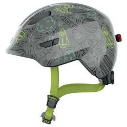 Kinderfahrradhelm Abus "SMILEY 3.0 LED" Gr. S, grau (grau space), Helme, Kinder, S Kopfumfang: 45cm - 50cm