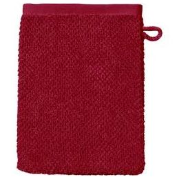 Waschhandschuh Ross "SELECTION", rot (rubin), B:16cm L:21cm, Frottier, Handtücher, 100 % Bio-Baumwolle