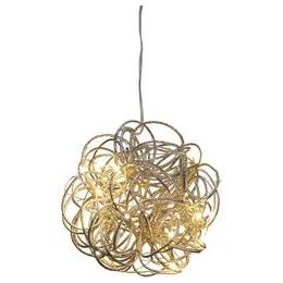 Dekoobjekt CREATIV LIGHT "Hänge-Drahtkugel", silber (silberfarben), Ø:15cm, Dekofiguren, mit 10 LED's, Ø 15 cm, batteriebetrieben, 2er-Set