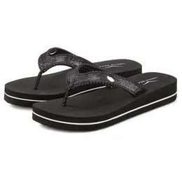 Badezehentrenner Venice Beach "Sandale, Badeschuh, Badelatsche, Flip Flop, Badeschlappe, Pantolette", Damen, Gr. 42, schwarz, Obermaterial: 100% Textilmaterial. Decksohle: 100% Synthetik. Futter: 100% Textilmaterial. Laufsohle: 100% Synthetik, Glitzer, unifarben, Schuhe, Zehentrenner mit wasserabweisender und leichter Sohle VEGAN