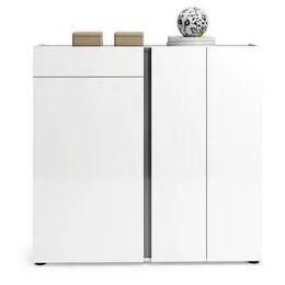 Schuhschrank Inosign "Atrium", weiß (weiß hgl, anthrazit matt), B:120cm H:115cm T:34cm, Spanplatte, Schränke