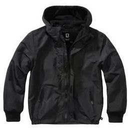 Allwetterjacke BRANDIT "Brandit Unisex Kids Windbreaker Frontzip", Jungen, Gr. 122/128, schwarz, 80% Polyacryl, 20% Polyester, unifarben, normal, ohne Ausschnitt, Jacken