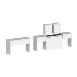 Sitzgruppe Inosign "Praktika", weiß (weiß hochglanz,), B:290cm H:45cm T:25cm, FSC-zertifizierter Holzwerkstoff, Sitzmöbel-Sets, Essbank, Je Bank ausziehbar bis 290 cm