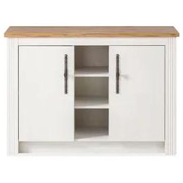 Spülenschrank KOCHSTATION "KS-Westminster", weiß (pinie weiß dekor), B:130cm H:92cm T:60cm, Schränke, im romantischen Landhausstil, Breite 130 cm, exclusiv by Otto