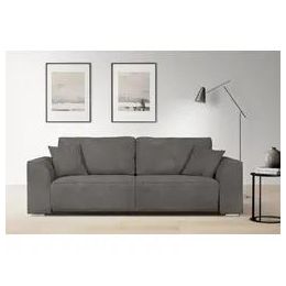 3-Sitzer Inosign "BEATRICE auch als Schlafsofa mit Bettkasten, B/T/H 250/107/92 cm", grau, B:250cm H:92cm T:107cm, 100% Polyester, Sofas, wahlweise mit Bettfunktion, incl. 2 Zierkissen, Wellenfederung
