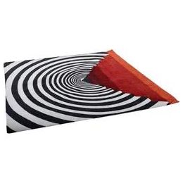 Teppich Gino Falcone "Cosima-117", rot, B:190cm H:3mm L:280cm, Polyester, Teppiche, Teppich, flachgewebt, Jaquard, mit Chenillegarn, modernes geometrisches Design