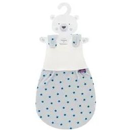 Träumeland Babyschlafsack TRÄUMELAND "Außenschlafsack LIEBMICH, Design Sternentraum blau", blau, 56/62, Bezug: 100% Baumwolle. Füllung: 70% Polyester, 30% Lyocell (TENCELTM), Schlafsäcke