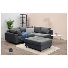 Ecksofa Collection AB "Toni L-Form, B: 215 cm", grau (anthrazit), B:215cm H:44cm T:184cm, 100%Polyester, Sofas, Ottomane beidseitig montierbar, Federkern-Polsterung, Topseller