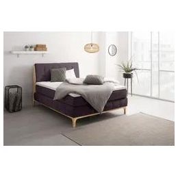 Boxspringbett OTTO products "Jelle", lila, B:161cm L:216cm, Komplettbetten, Boxspringbett, zertifizierte, recycelte Bezugsstoffe, verschiedene Ausführungen