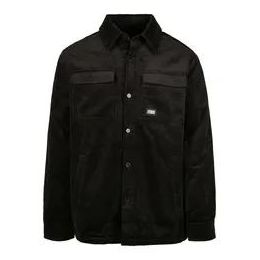 Cordjacke Urban Classics "Urban Classics Herren Corduroy Shirt Jacket", Herren, Gr. XL, schwarz, 100% Baumwolle, unifarben, loose fit, amerikanischer Ausschnitt, Jacken