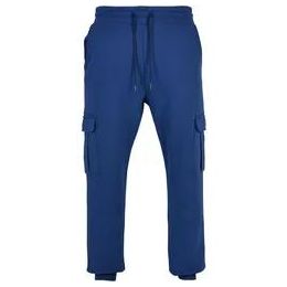Stoffhose Urban Classics "Urban Classics Herren Cargo Sweatpants", Herren, Gr. M, US-Größen, blau (spaceblau), 65% Baumwolle, 35% Polyester, unifarben, normal, Hosen