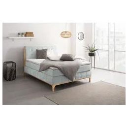 Boxspringbett OTTO products "Jelle", grau (titanio), B:161cm L:216cm, Komplettbetten, Boxspringbett, zertifizierte, recycelte Bezugsstoffe, verschiedene Ausführungen