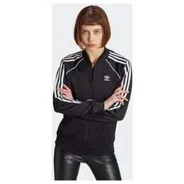 Trainingsjacke Adidas ORIGINALS "SST CLASSIC TT", Damen, Gr. S, schwarz, Obermaterial: 50% Baumwolle, 43% Polyester, 7% Elasthan, gestreift, Jacken, Sportjacke Superstar