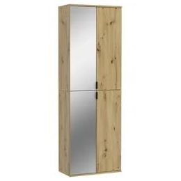 Garderoben-Set Inosign "Trondheim, Breite 60 cm, best. aus 2 Schränken, 4 Türen, 6 Fächer", braun (nox oak nachbildung), B:60cm H:193cm T:34cm, Holzwerkstoff, Kastenmöbel-Sets, Türanschlag wechselbar, Garderobenschrank, Kleiderschrank