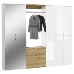 Garderoben-Set Inosign "Trondheim, Breite 213 cm, 6-teilig, bestehend aus:", braun (nox oak nachbildung), B:213cm H:193cm T:34cm, Holzwerkstoff, Kastenmöbel-Sets, 3x Garderobenschrank, 1 Kommode, 1 Garderobenstange, 1 Ablageboden